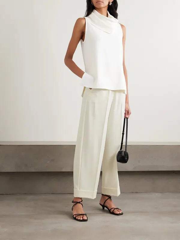Max Mara Pleated Wool-blend Wide-leg Trousers