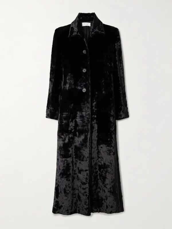 THE ROW Batani Crushed-velvet Coat