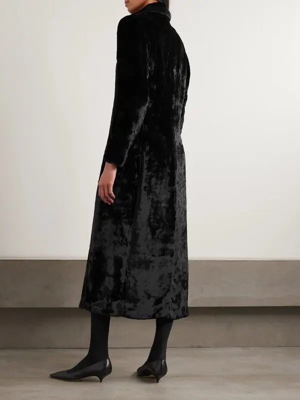 THE ROW Batani Crushed-velvet Coat