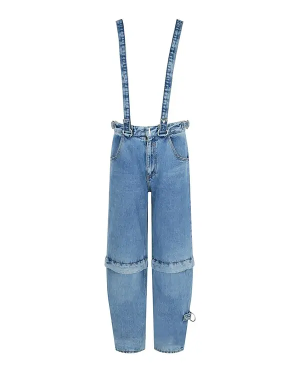 Givenchy Two-in-one Detachable Denim Pants With Suspenders - Medium Blue