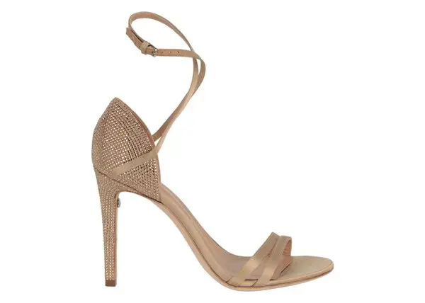 FERRAGAMO Ines X5 Crystal Embellished Strappy Sandals - Beige