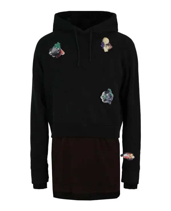 Givenchy Cotton Overlapped Hoodie With Decals