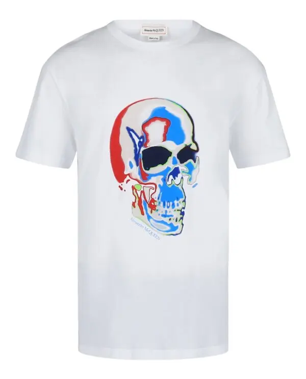 Alexander McQueen Solarized Skull Graphic T-shirt - White