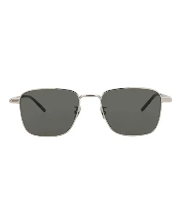 Saint Laurent Square Frame Metal Sunglasses - Silver Silver Grey (sl529/30013359/002)