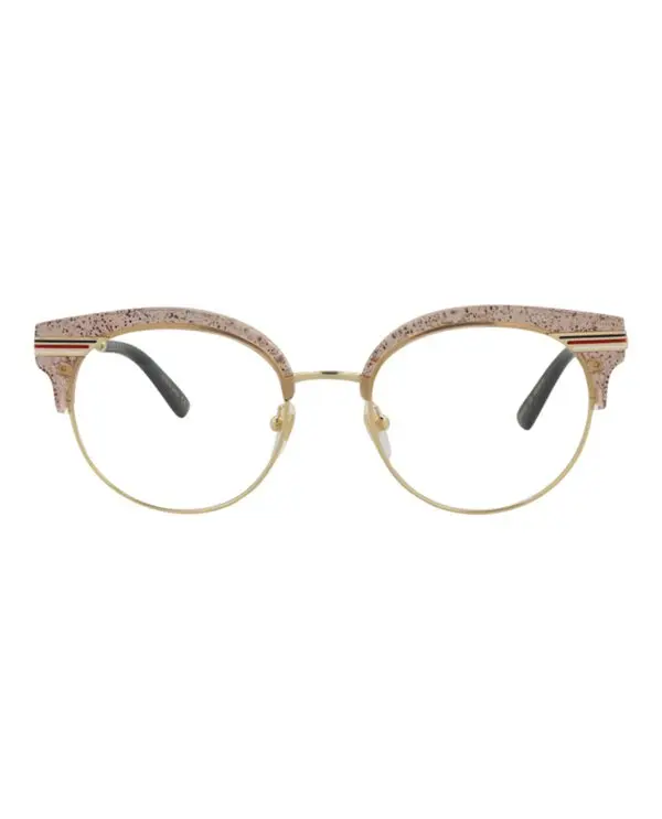 Gucci Round-frame Metal Optical Frames - Nude Gold Transparent (gg0285o/30002383/003)