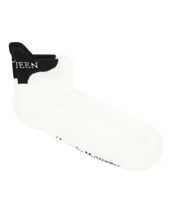 Alexander McQueen Signature Knit Socks - White Black