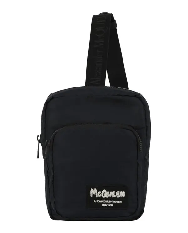 Alexander McQueen Logo Crossbody Camera Bag - Black White