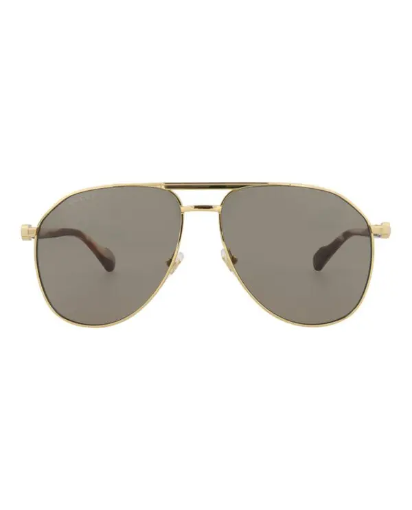 Gucci Aviator-frame Sunglasses - Gold Gold Brown (gg1220s/30013416/002)