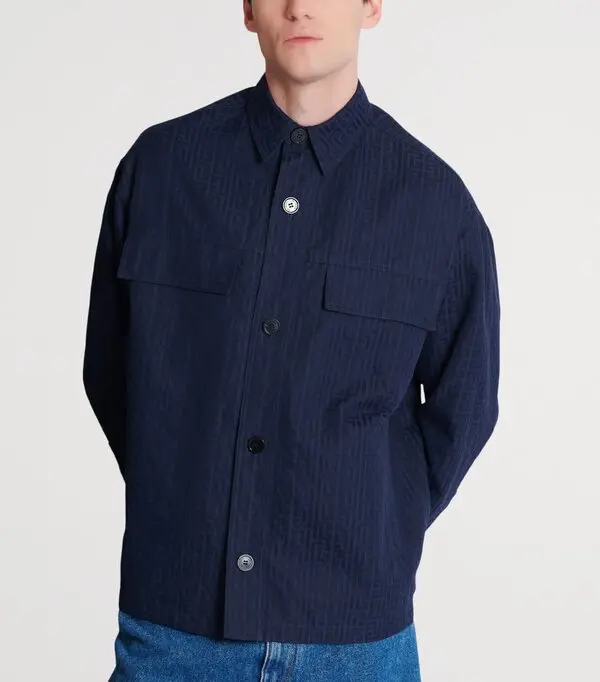 Balmain Cotton Monogram Jacquard Overshirt