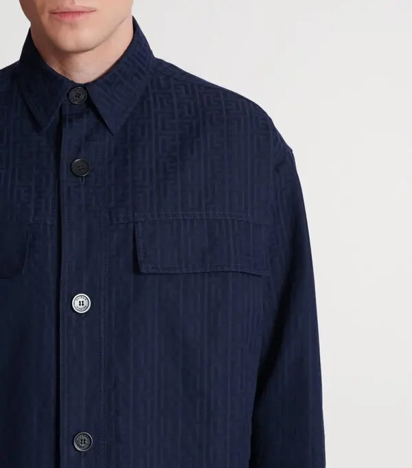 Balmain Cotton Monogram Jacquard Overshirt