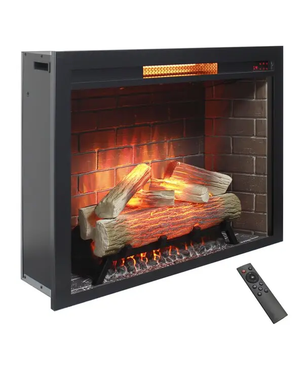FLYNAMA 33 Inch Infrared Electric Fireplace Insert