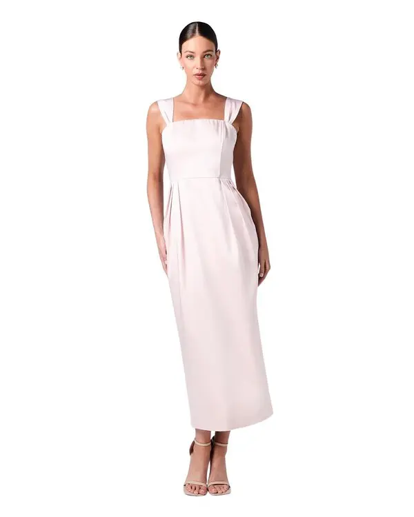 blush midi bridesmaid dresses Blush Pink Tulle Midi Mismatched Bridesmaid Dress Blush Pink / US 2 / B