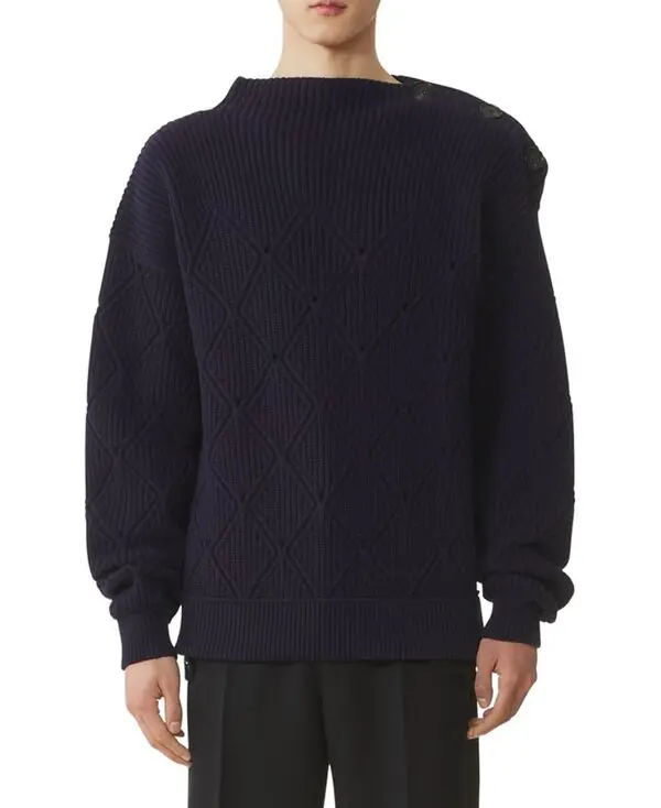 LANVIN Wool Sweater With Diamond Detail - Montana