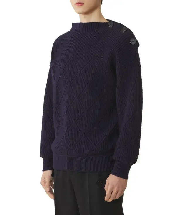 LANVIN Wool Sweater With Diamond Detail - Montana