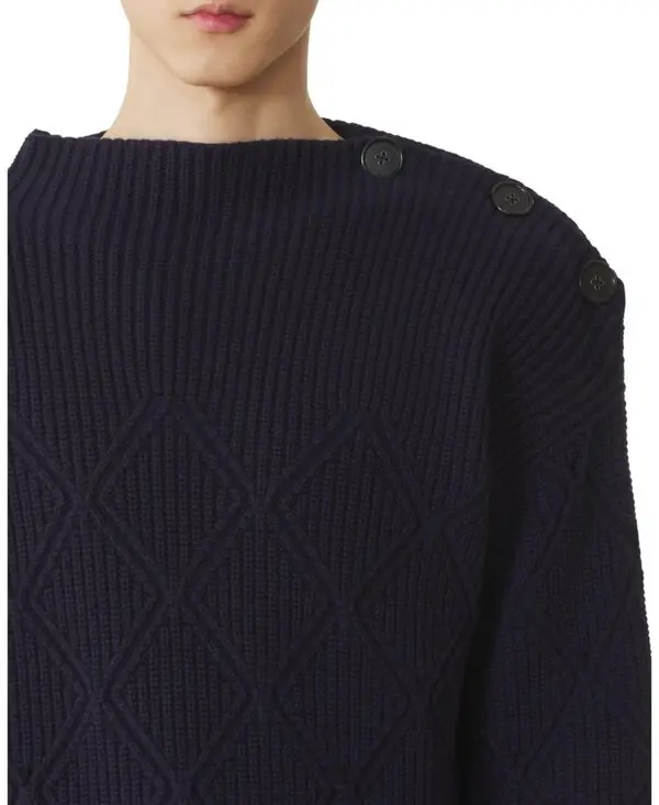 LANVIN Wool Sweater With Diamond Detail - Montana