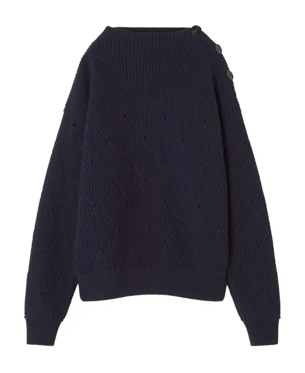 LANVIN Wool Sweater With Diamond Detail - Montana