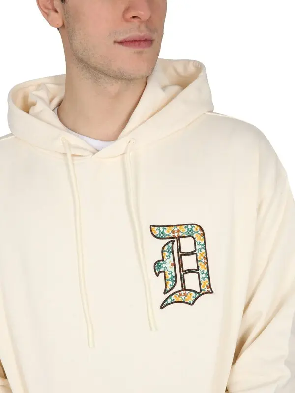 Drole De Monsieur Logo Hooded Sweatshirt - Beige