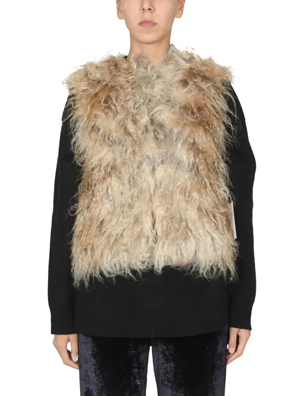 Lanificio Becagli Mohair Fur Vest - Beige