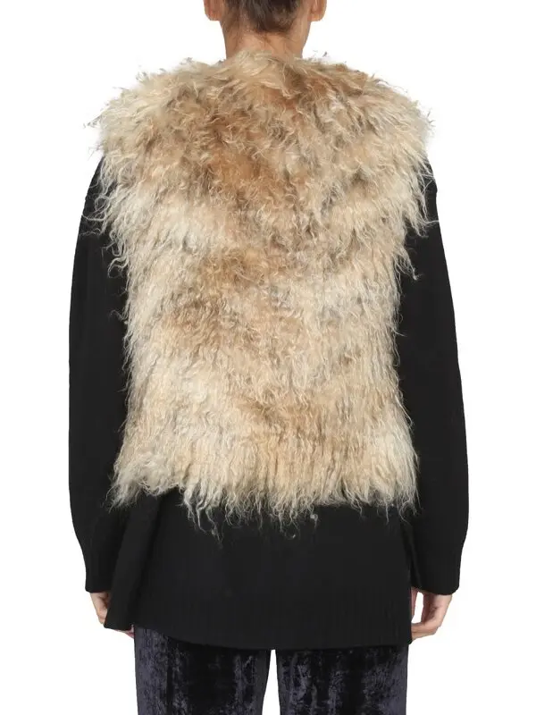 Lanificio Becagli Mohair Fur Vest - Beige