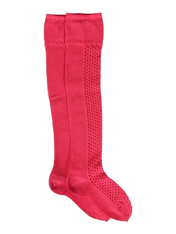 ANT45 Tall Perforated Socks - Fuchsia