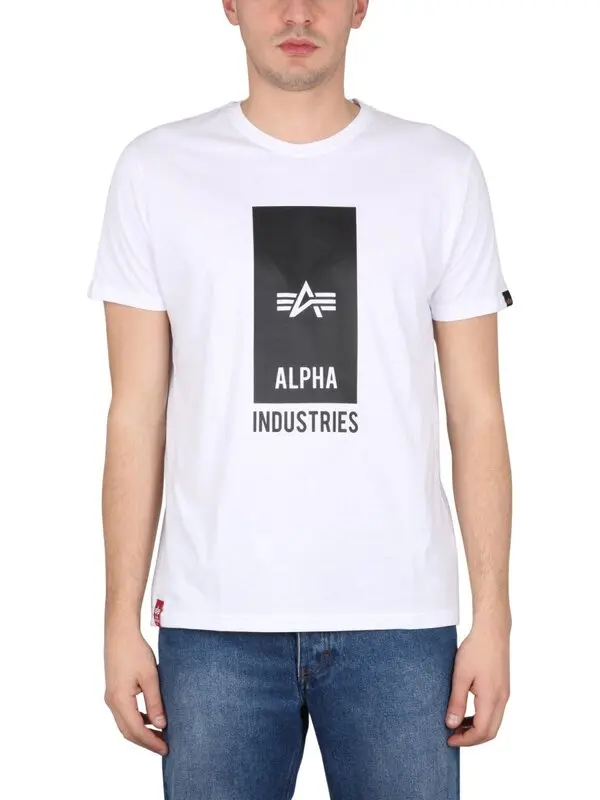 Alpha Industries Logo Print T Shirt - White