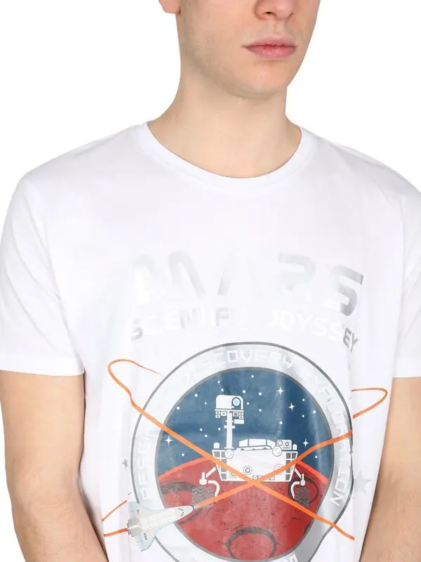Alpha Industries Mission To Mars' T Shirt - White