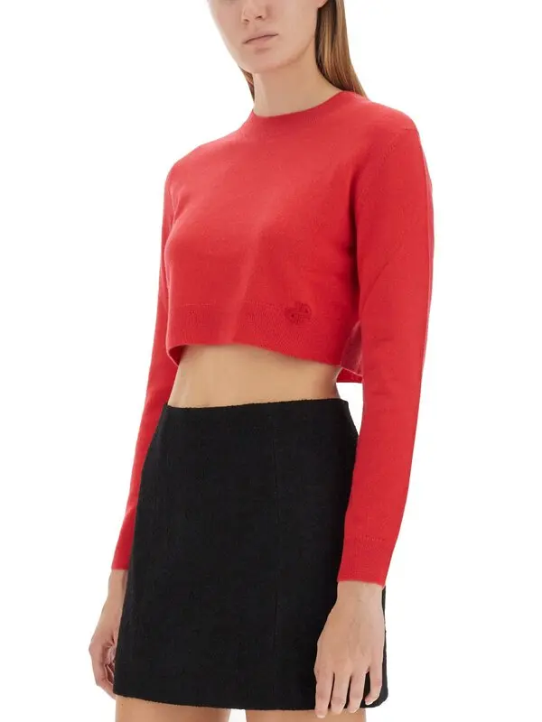 PATOU Cropped Merino Wool Cashmere Shirt