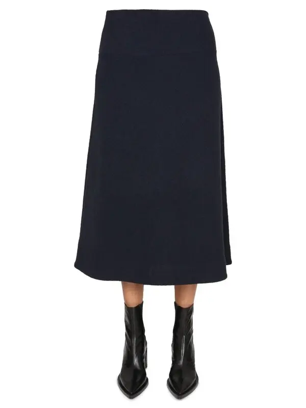 JIL SANDER Flared Wool Skirt - Blue