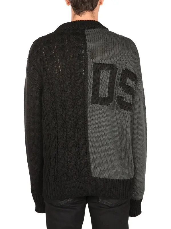 Gcds Sweater With Logo Inlay - Charcoal