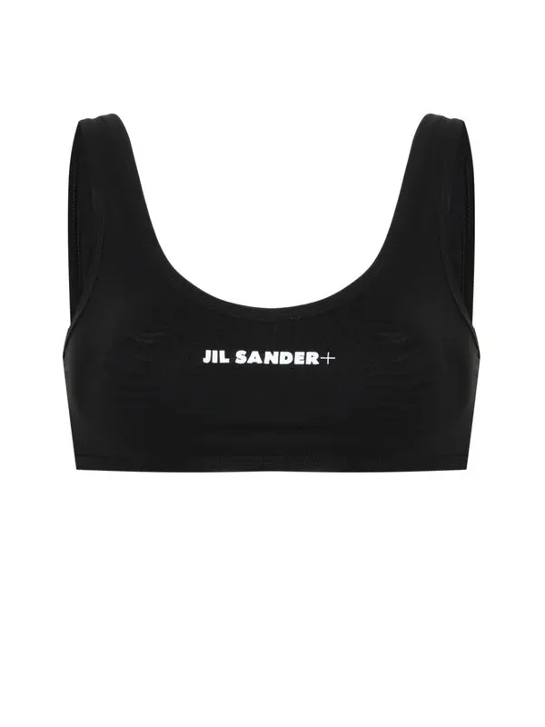 JIL SANDER Logo Bikini Top - Black