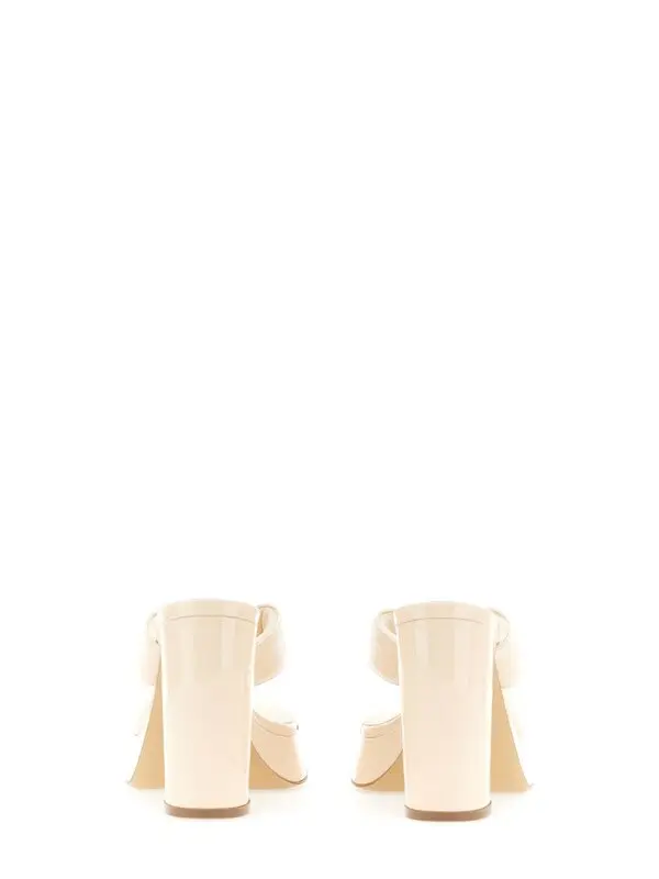 GIA BORGHINI Patent Leather Thong Sandals - Ivory