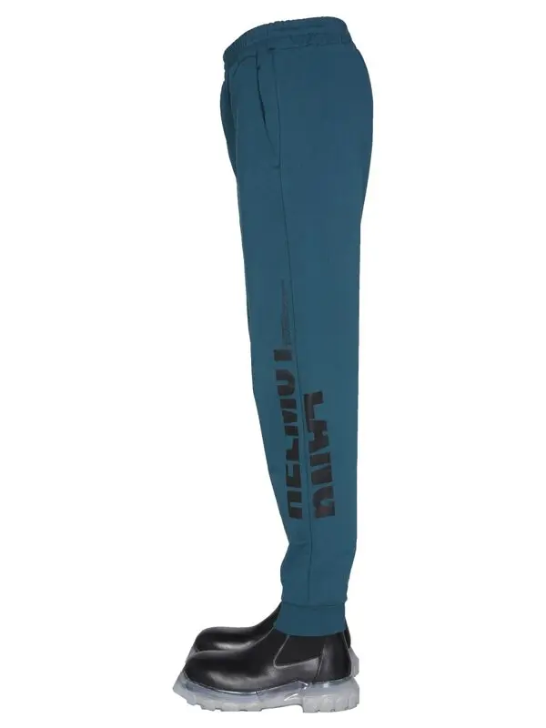 Helmut Lang Jogging Pants With Logo Print - Blue