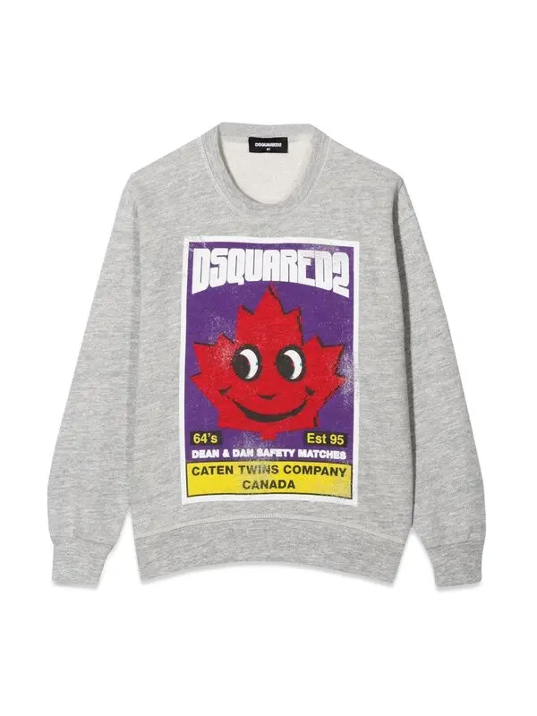 Dsquared2 Crewneck Sweatshirt With Leaf Print - Grey