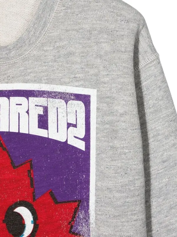Dsquared2 Crewneck Sweatshirt With Leaf Print - Grey