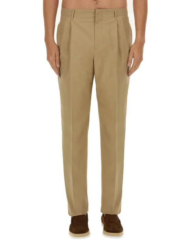 LARDINI Regular Fit Trousers - Beige