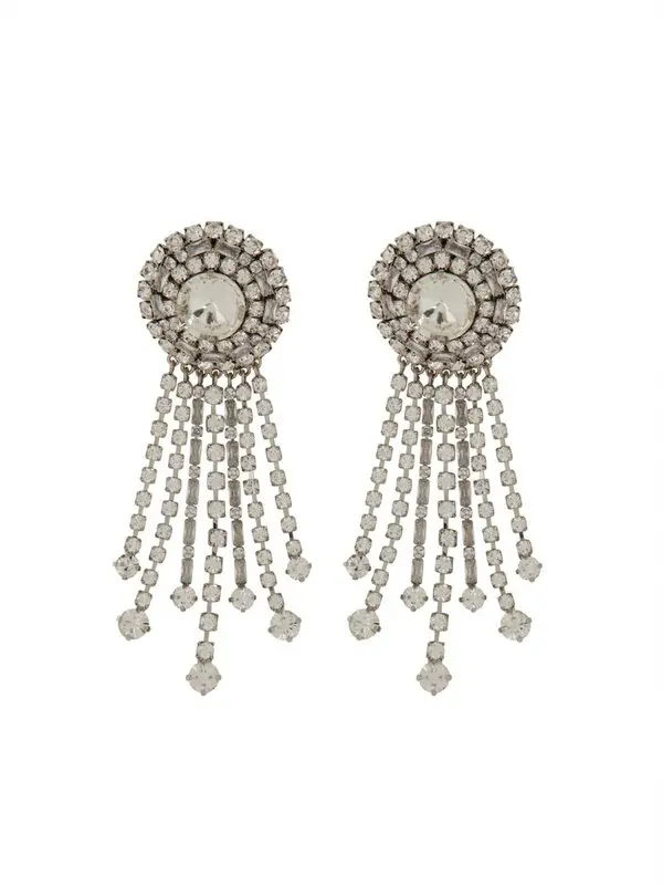 Alessandra Rich Crystal Clip-on Earrings - Silver