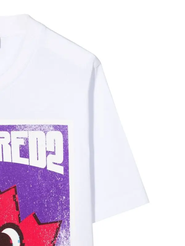 Dsquared2 Front Logo And Leaf Print T-shirt