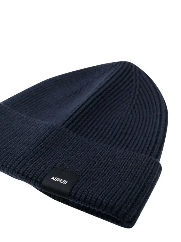 Aspesi Ribbed Beanie - Blue