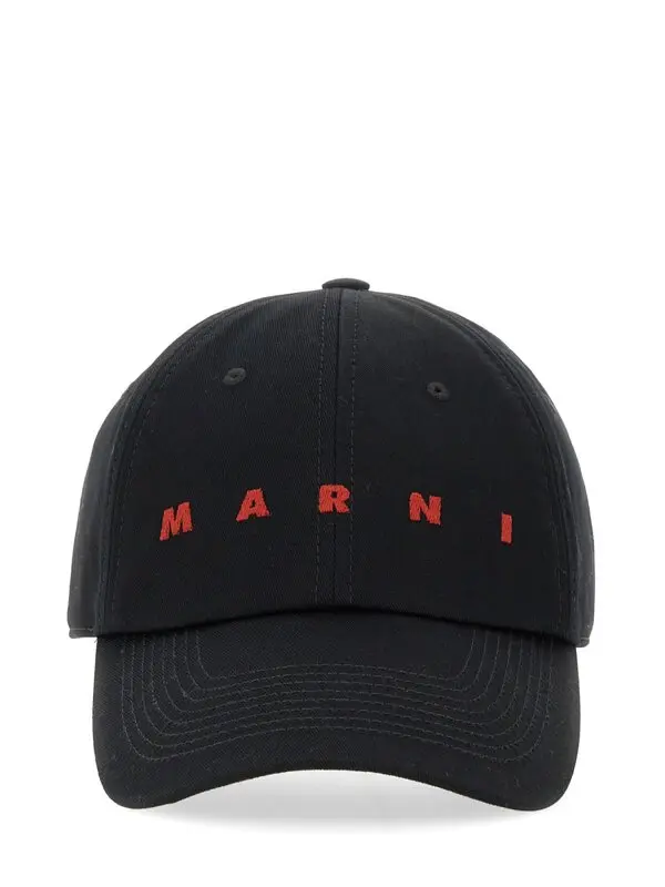 Marni Baseball Cap With Logo - Black