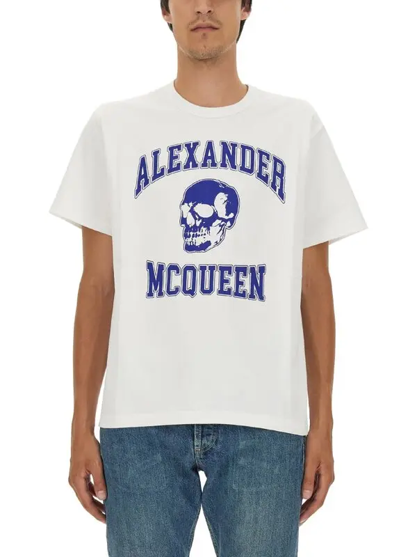 Alexander McQueen Alexander Mc Queen Skull Logo T Shirt - White