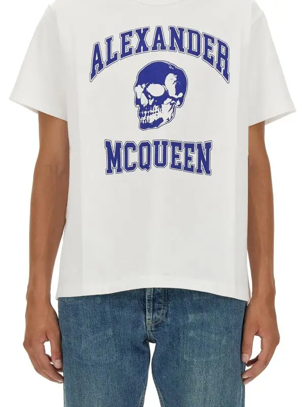 Alexander McQueen Alexander Mc Queen Skull Logo T Shirt - White