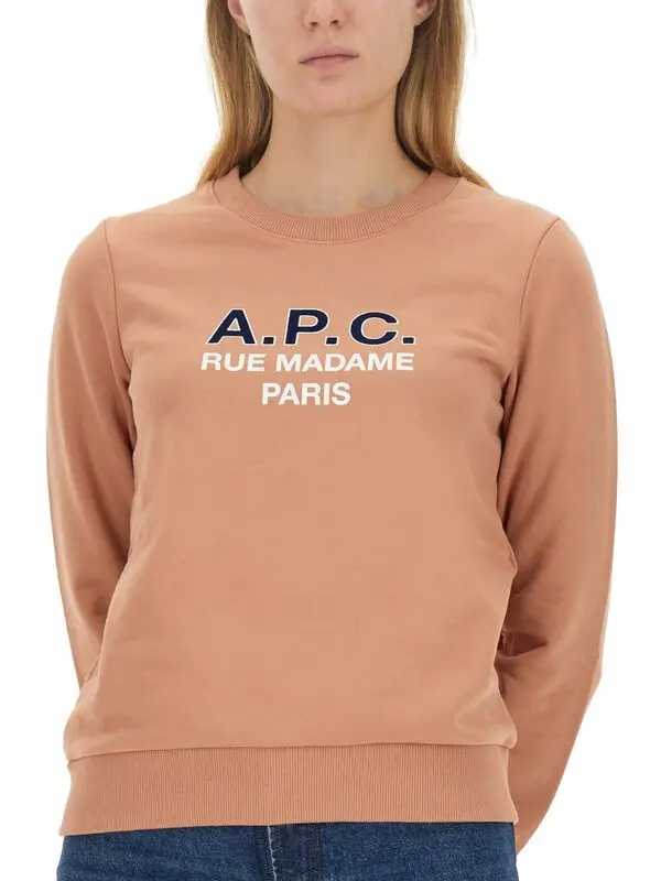 A.p.c. Sweatshirt With Logo - Pink