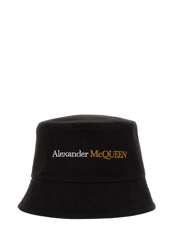 Alexander McQueen Bucket Hat With Logo - Black