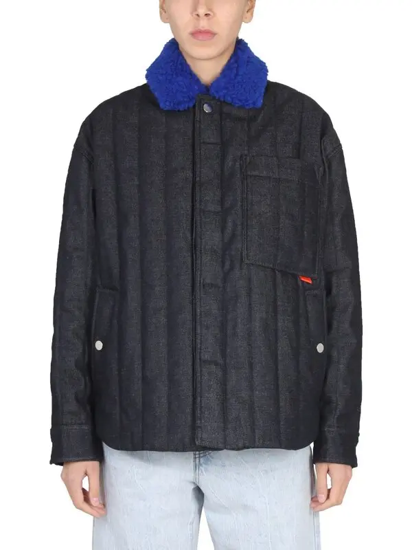 Sunnei Jacket With Faux Fur - Denim