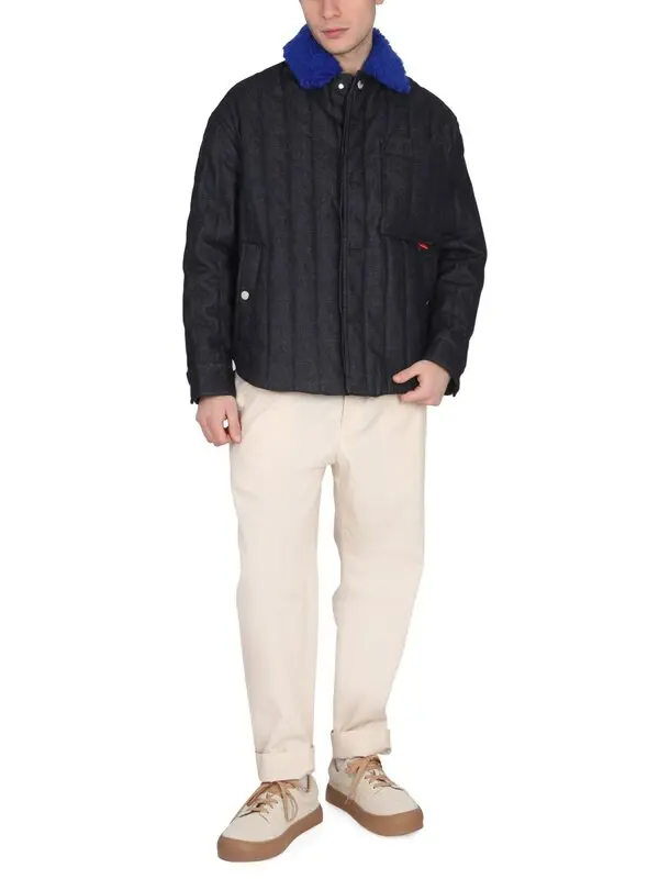 Sunnei Jacket With Faux Fur - Denim