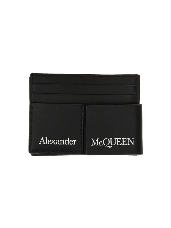 Alexander McQueen Alexander Mc Queen Card Holder With Logo - Black