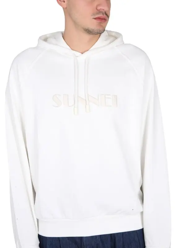 Sunnei Logo Embroidered Sweatshirt - Beige