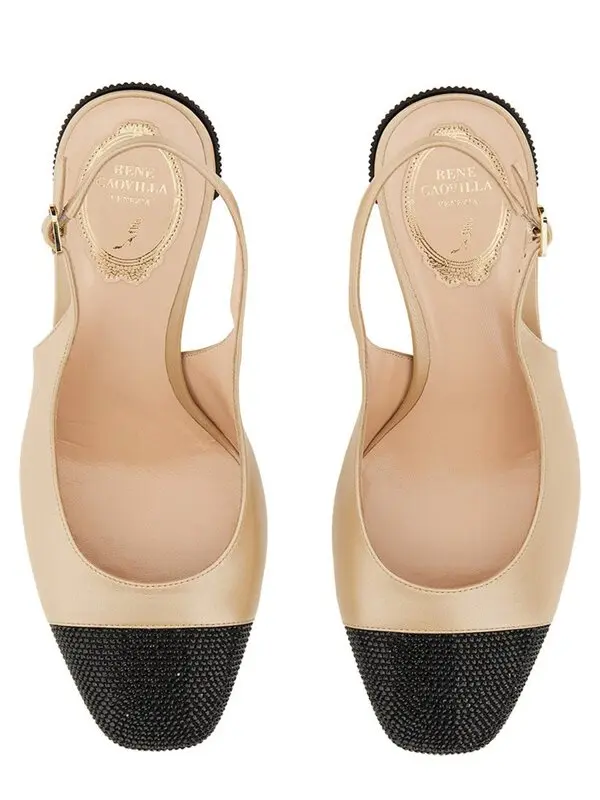 Rene Caovilla Slingback With Rhinestones