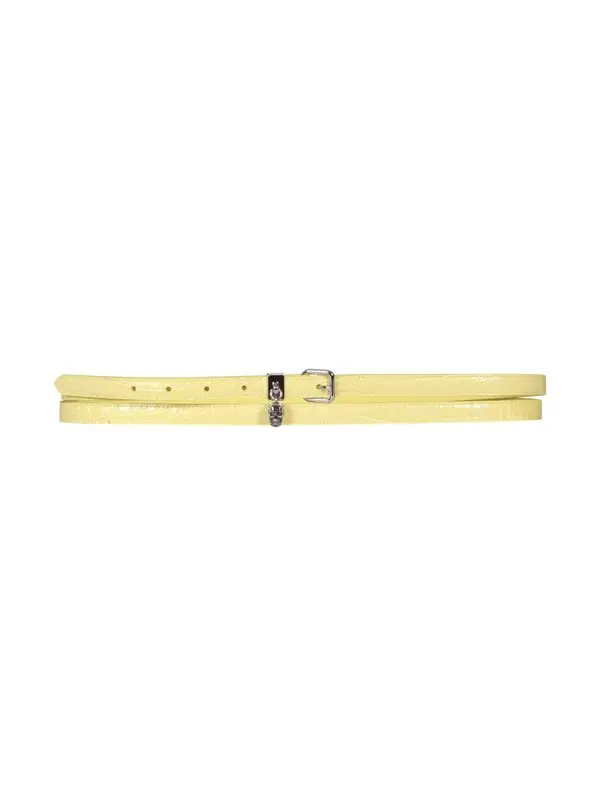 Alexander McQueen Double Belt With Skull Detail - Yellow