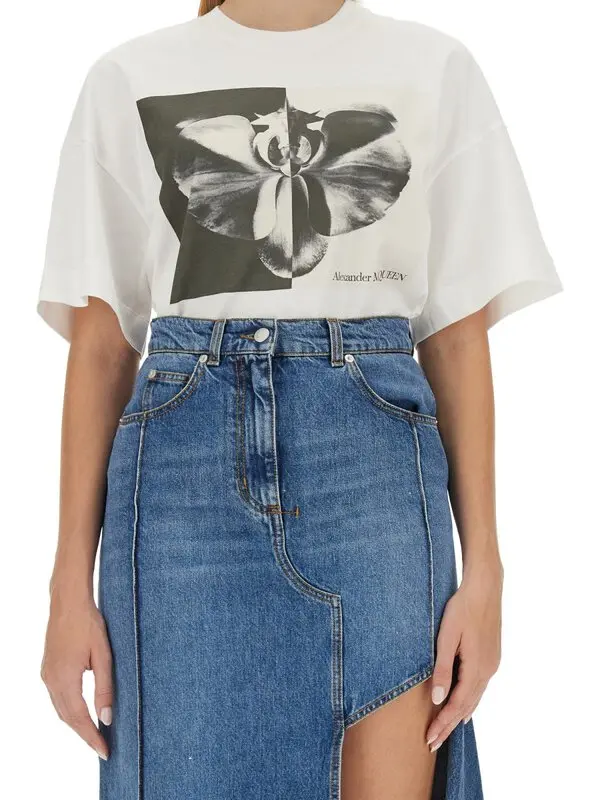 Alexander McQueen Photographic Orchid T-shirt - Multicolour